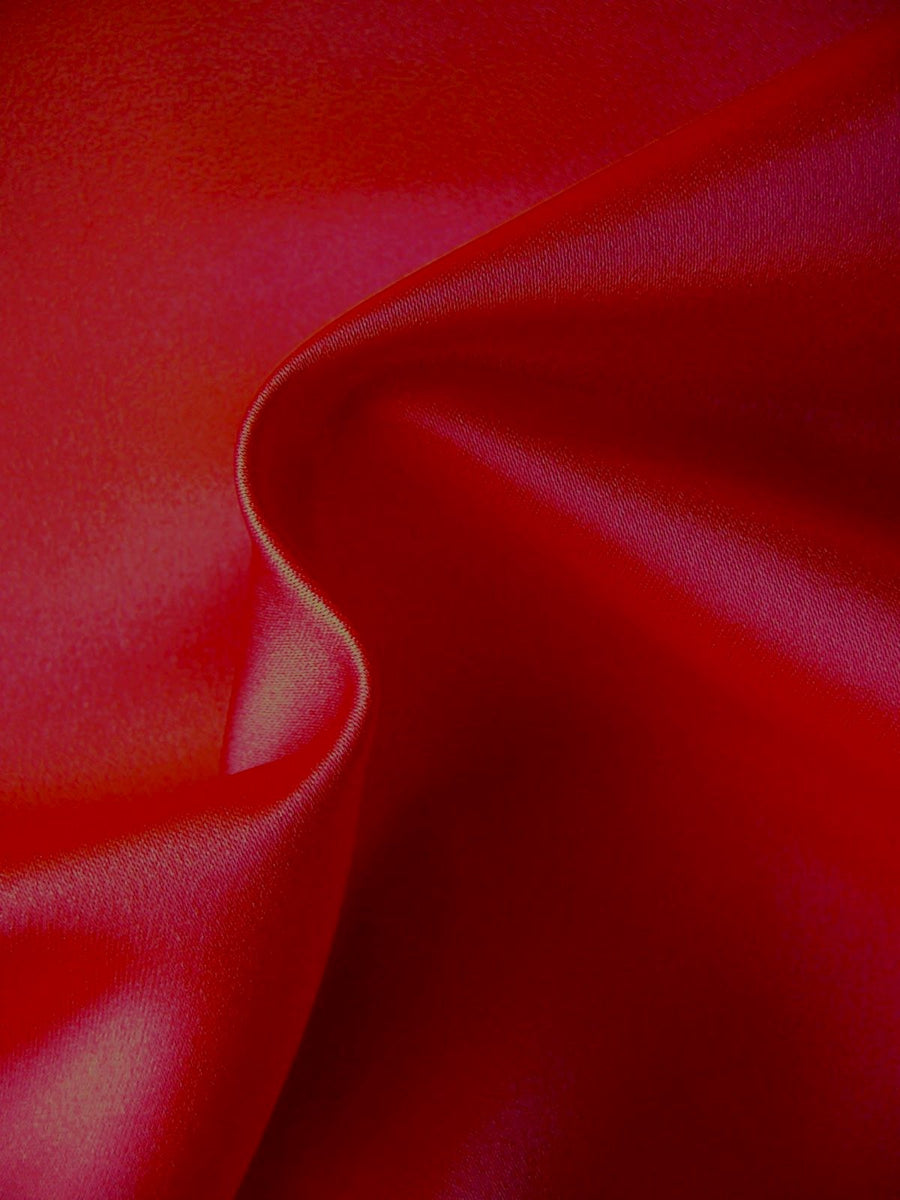 Bright Red Non Snag Matt Duchess Satin, 193 g/m2, 100% Polyester, 145c
