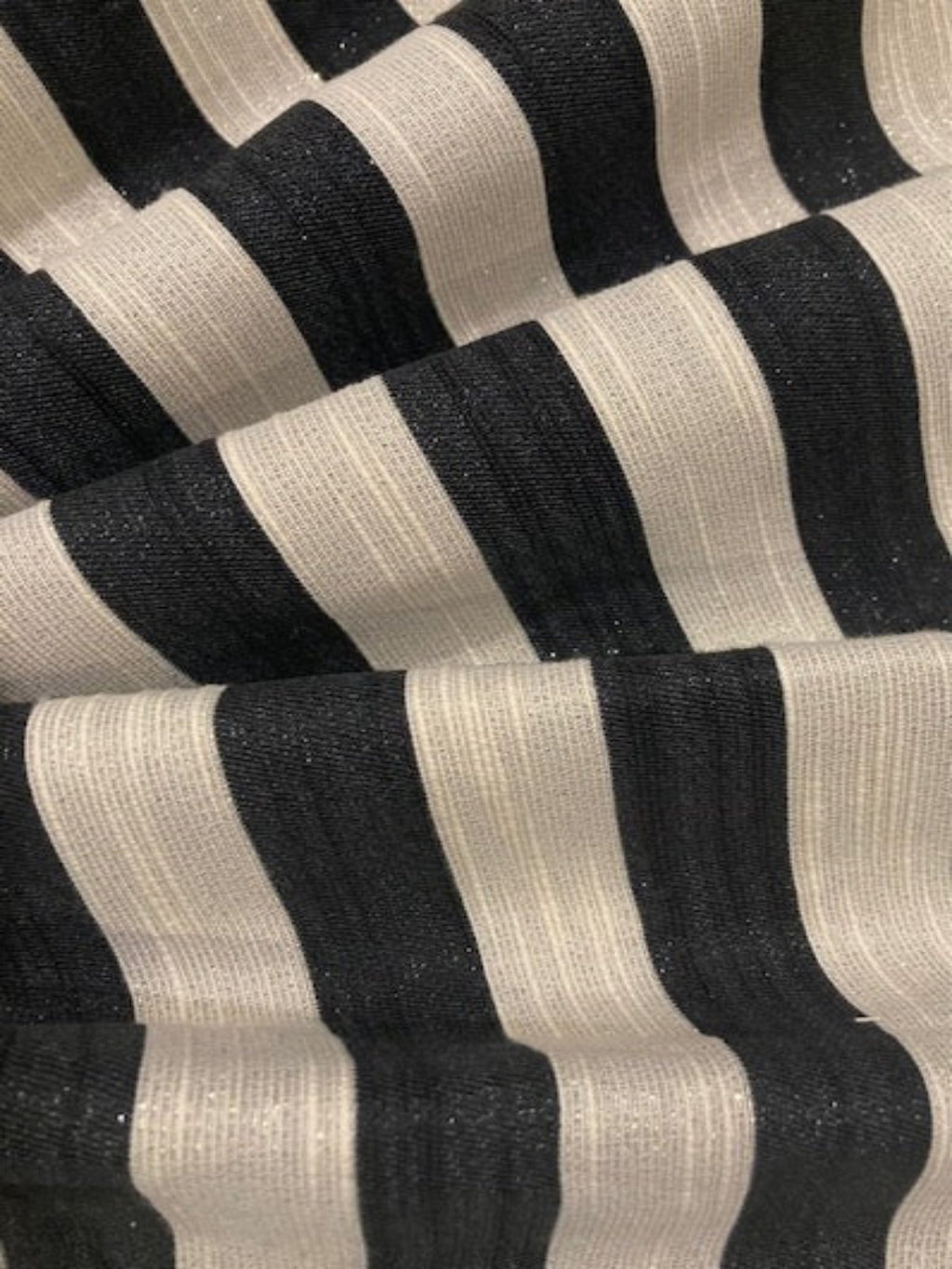 Black 2cm Stripe with Gold Glitter Lurex Effect • Amothreads