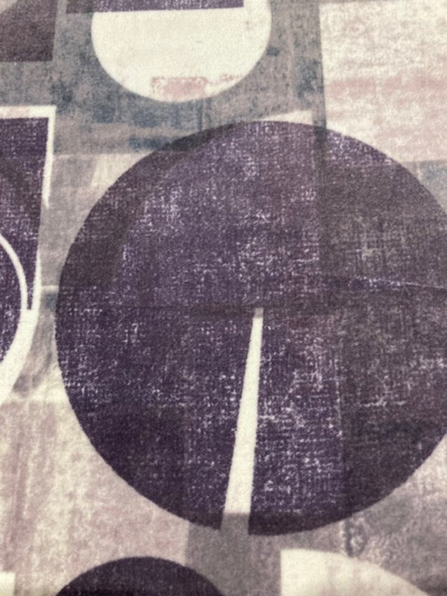 Dark Mauve Circle & Block Overlapping Abstracts on Velvet " Harlequin